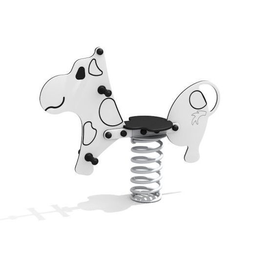 Cow spring rocker - 11270 - Lars Laj - steel / powder-coated steel / HDPE
