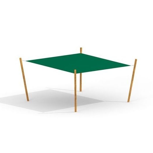 Wooden sunshade - SQUARE NATURE - Lars Laj - nylon / for shelter / fixed