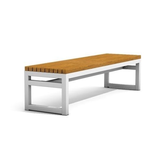 Contemporary public bench - KYOTO - Lars Laj - wooden / steel / powder ...