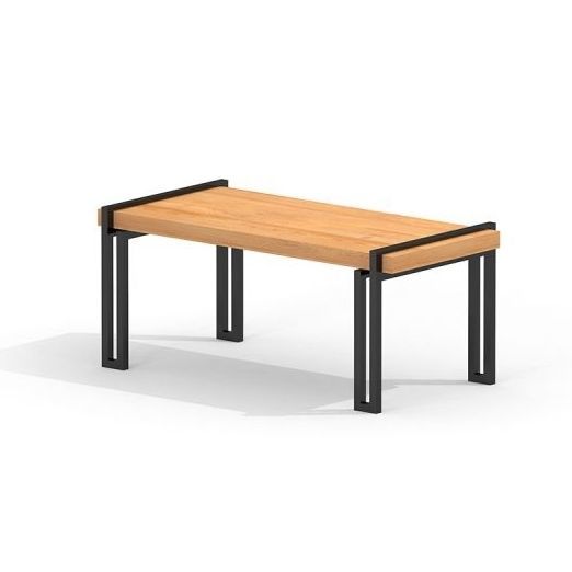 Outdoor table - THOR - Lars Laj - contemporary / oak / steel base