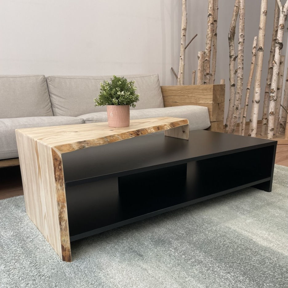 Contemporary coffee table - ALPHONSE - Brût - fir / melamine / melamine ...