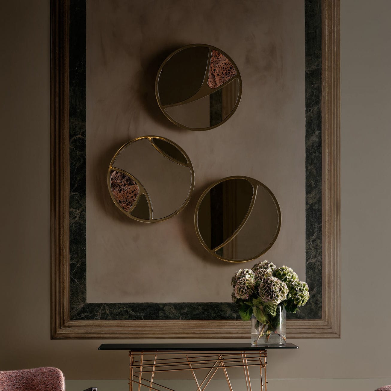 Wall-mounted mirror - Delta - Black Tie - contemporary / round / MDF