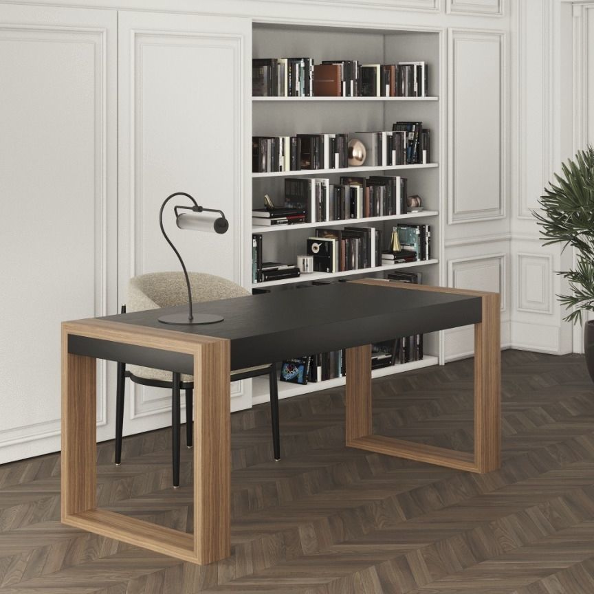 Desk with post - kepler - Ana Roque - contemporary / lacquered wood ...