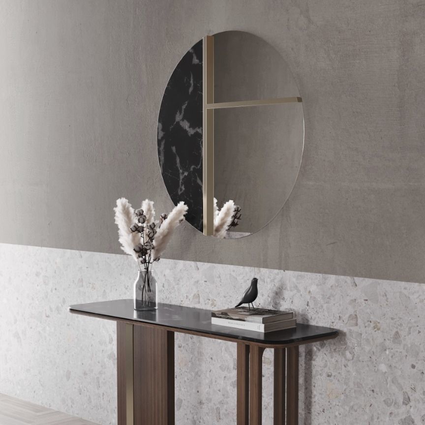 Wall-mounted mirror - kansas - Ana Roque - contemporary / round / metal