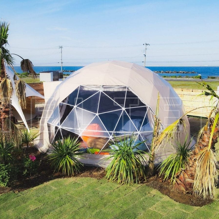Glass natural lighting dome - 6M GLAMPING DOME - Shelter Dome - steel ...