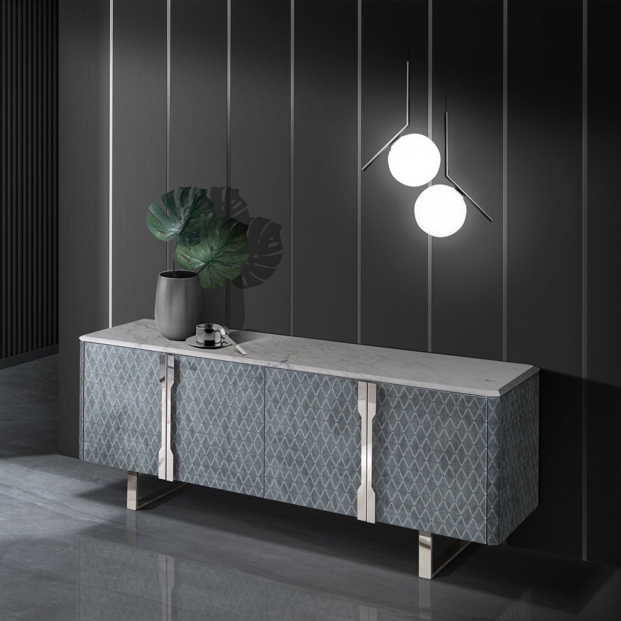 Contemporary sideboard - DIAMOND - Stone International - wooden / metal ...