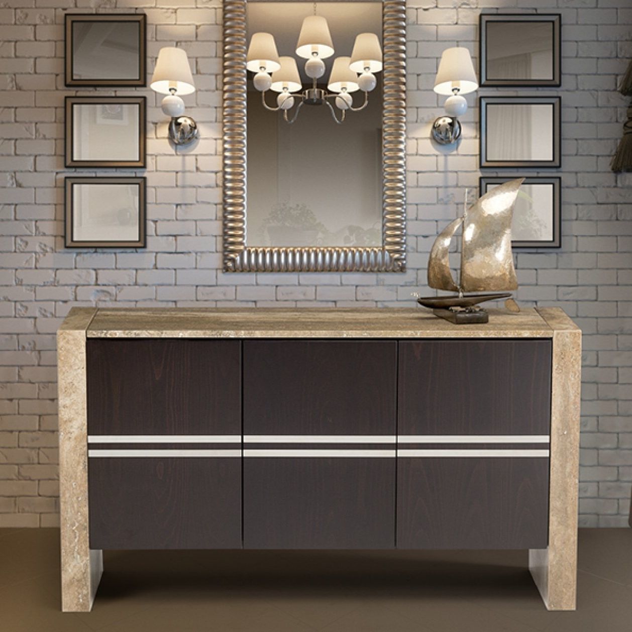 Contemporary sideboard - LUGANO - Stone International - wooden ...