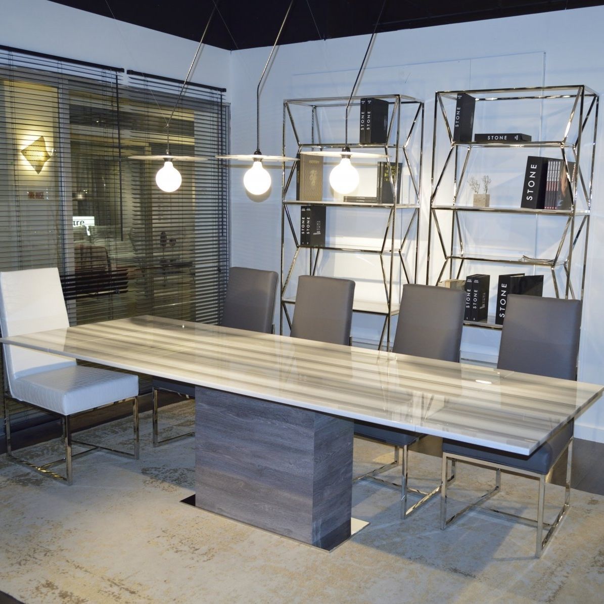 Contemporary dining table - SATURN EXTRA LIGHT - Stone International ...