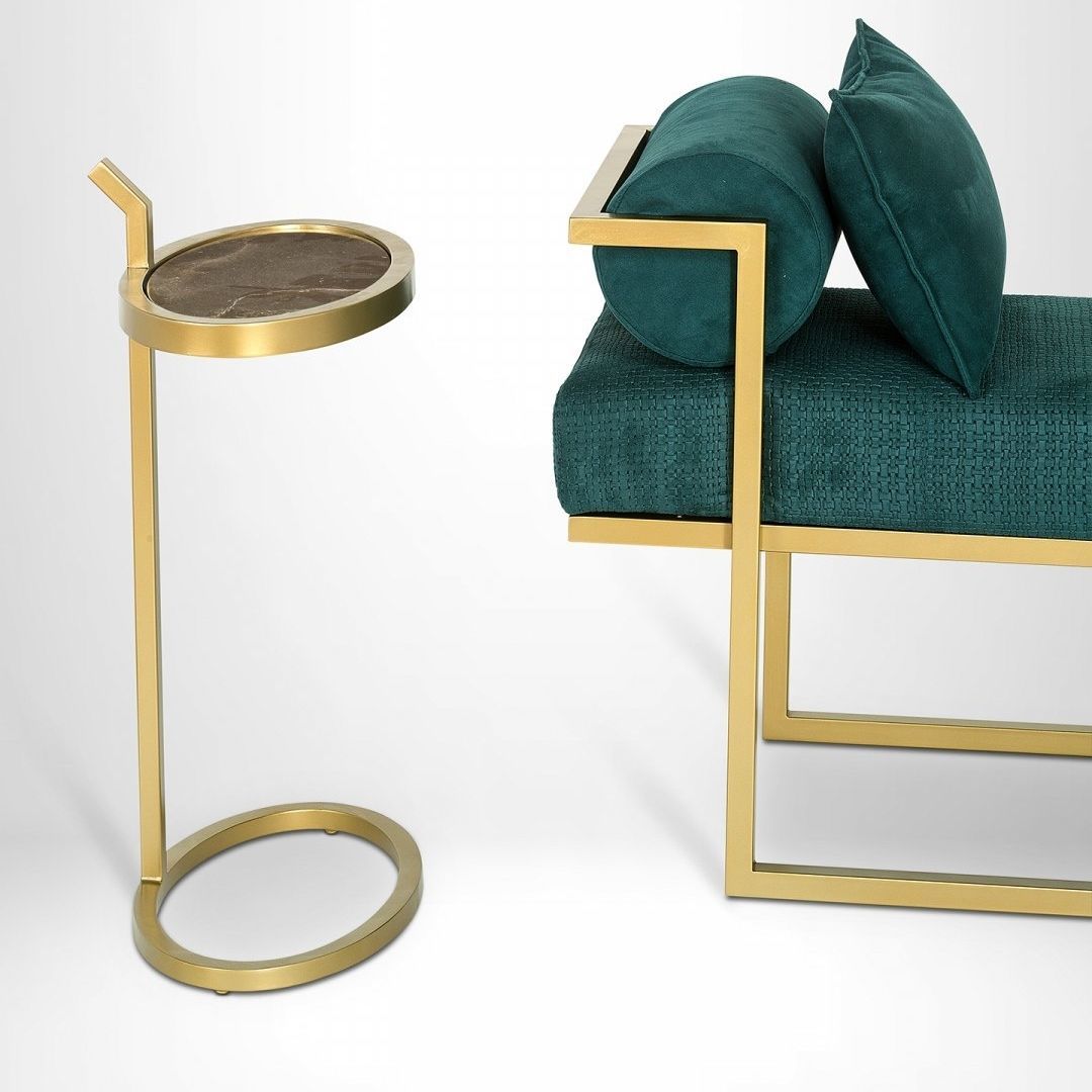 Contemporary side table - BILLY - Stone International - marble / metal ...