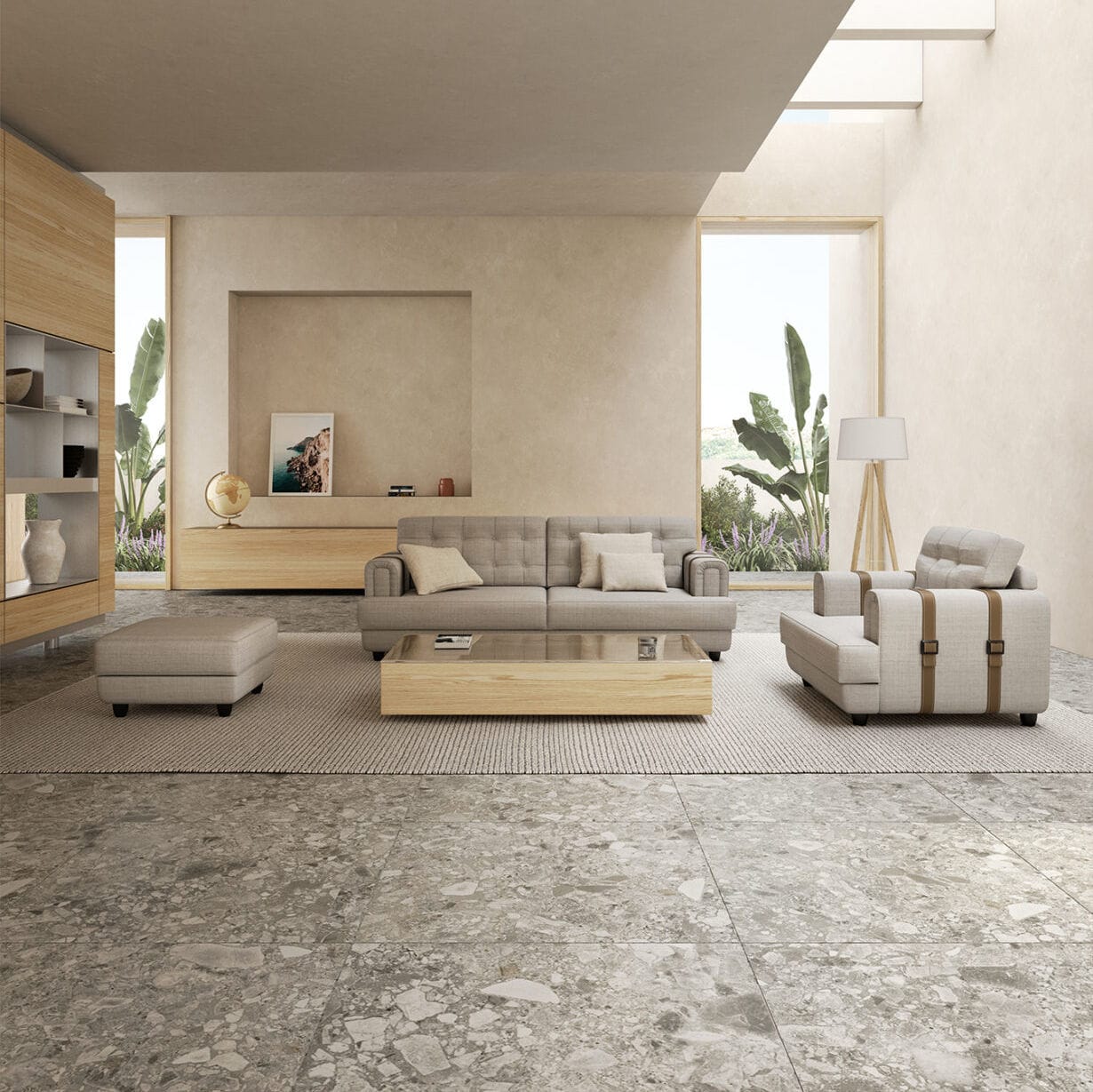 Modular sofa - LAMBER - Gems Barcelona - white / beige / fabric