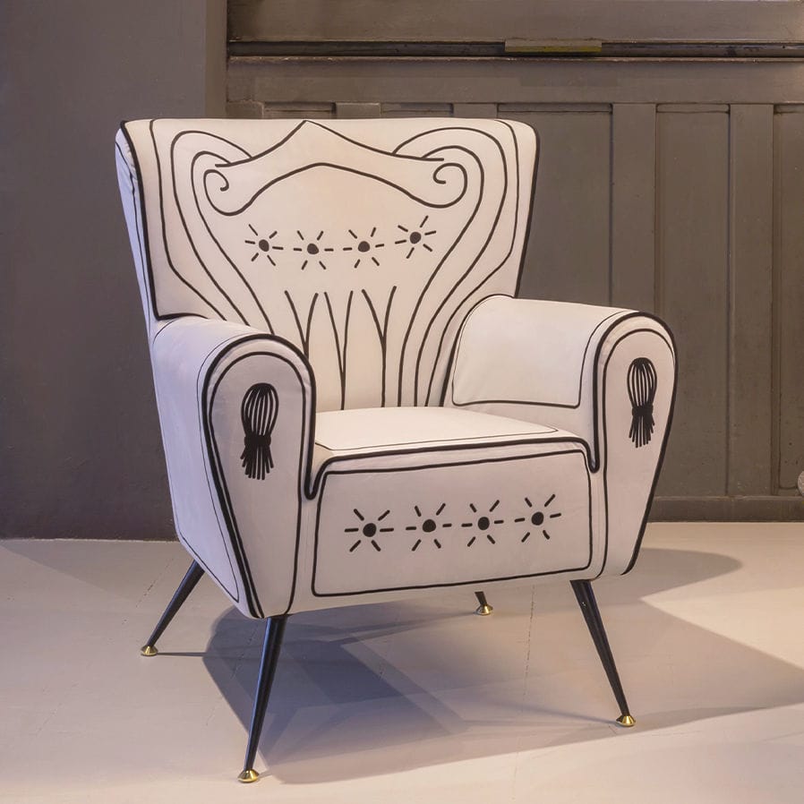 Contemporary armchair - KITSCH & CHIC - THE POP LABEL - velvet / beech ...