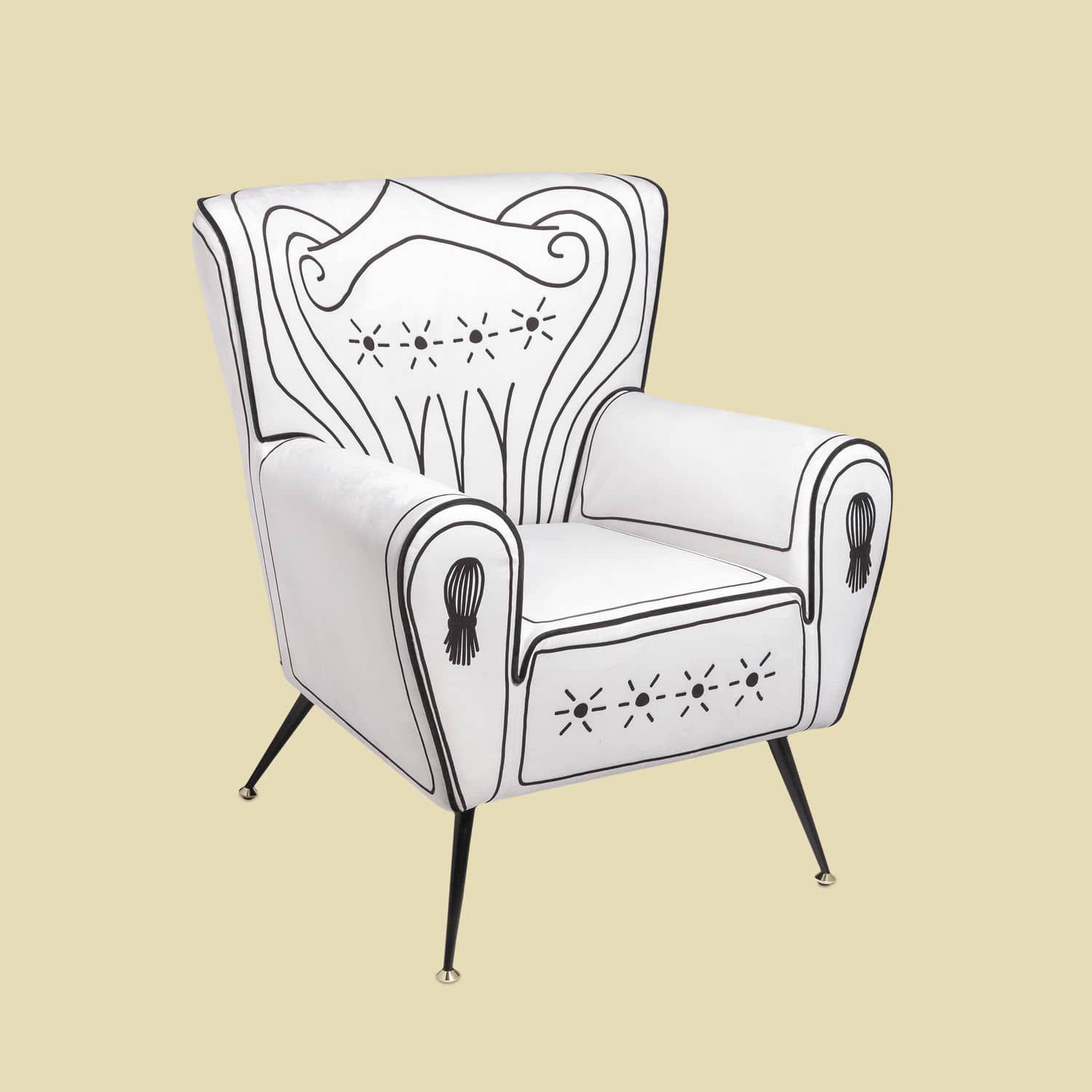 Contemporary armchair - KITSCH & CHIC - THE POP LABEL - velvet / beech ...