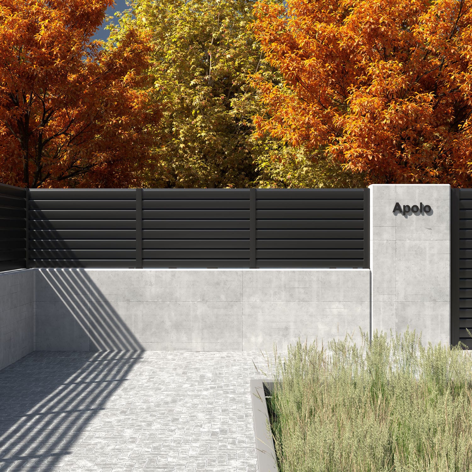 Louvered fence - Apolo - Modular Signs S.L. - residential / aluminum ...