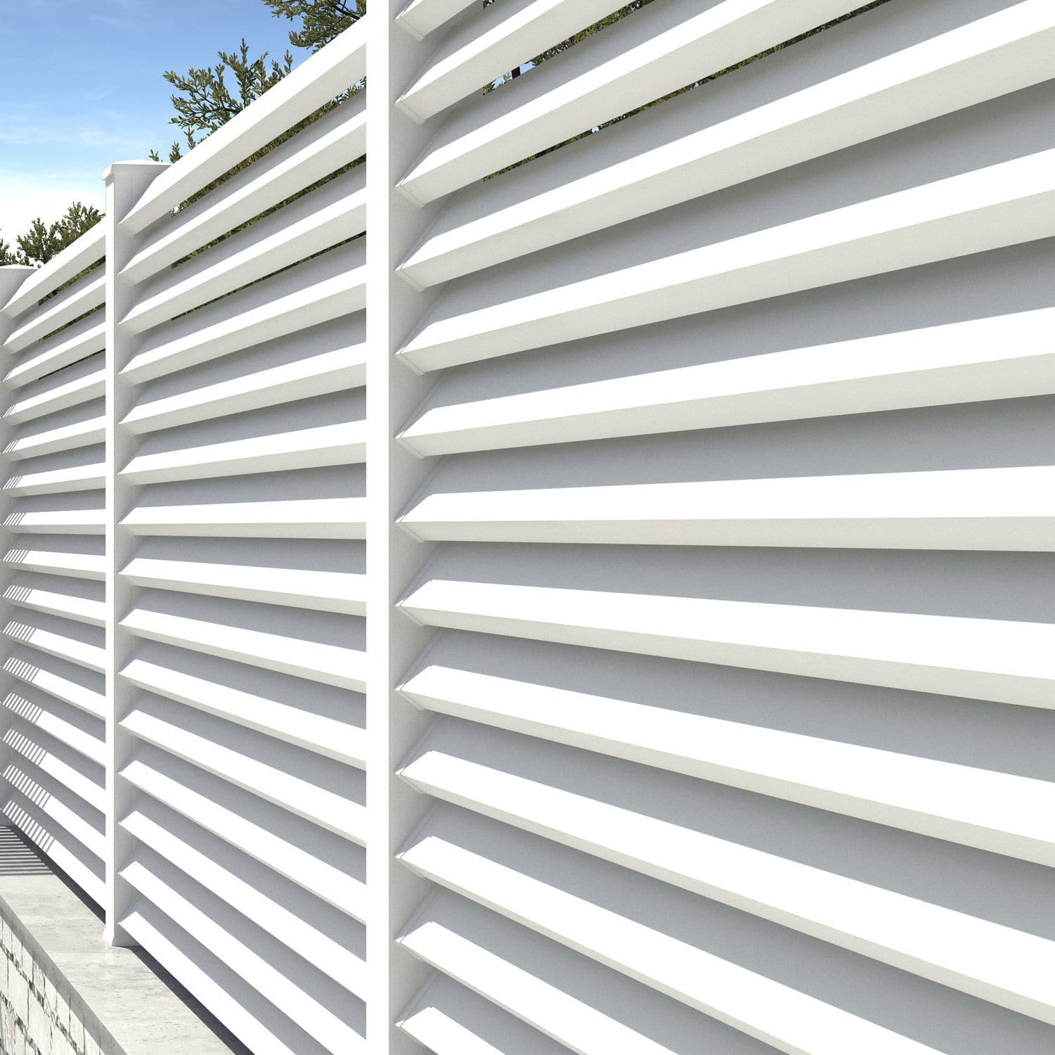 Louvered fence - Cerbero - Modular Signs S.L. - residential / PVC ...