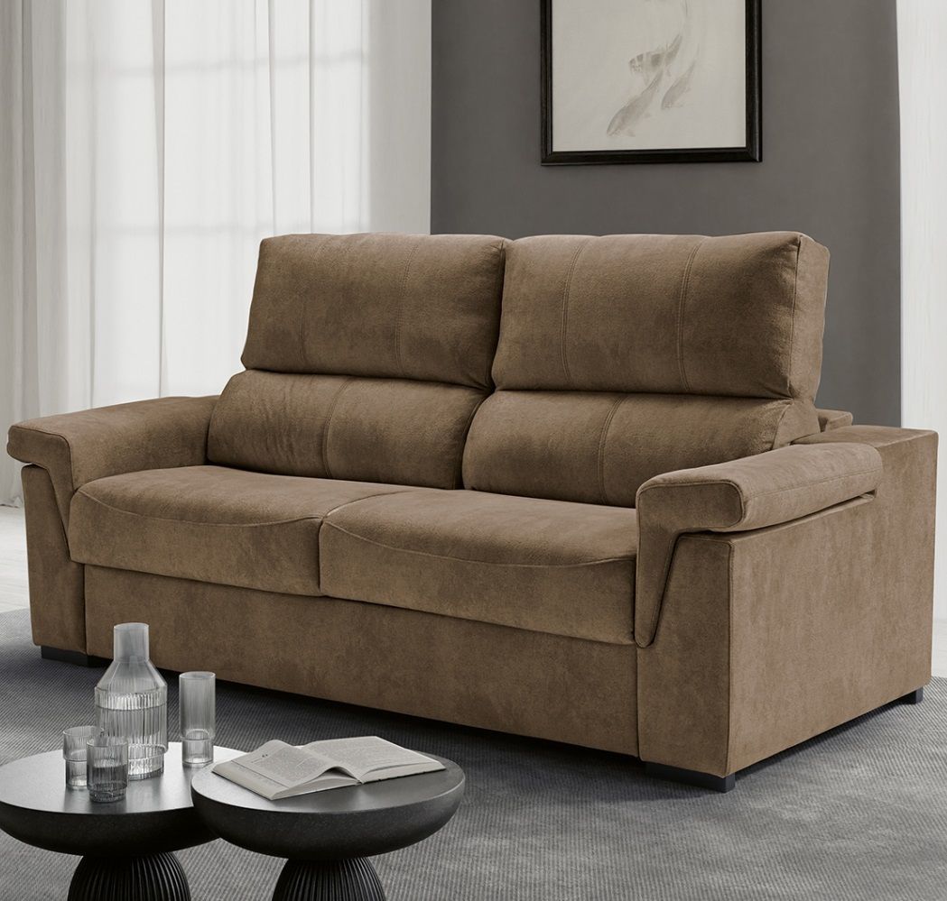 Sofa bed - ANDREA - Mopal Tapizados S.L. - contemporary / fabric / brown