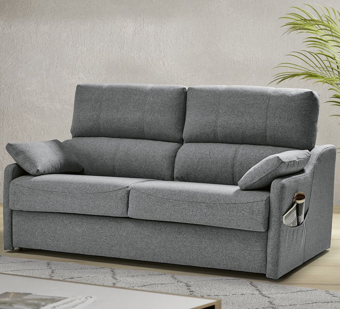 Sofa bed - Rhin - Mopal Tapizados S.L. - gray / fabric / pine