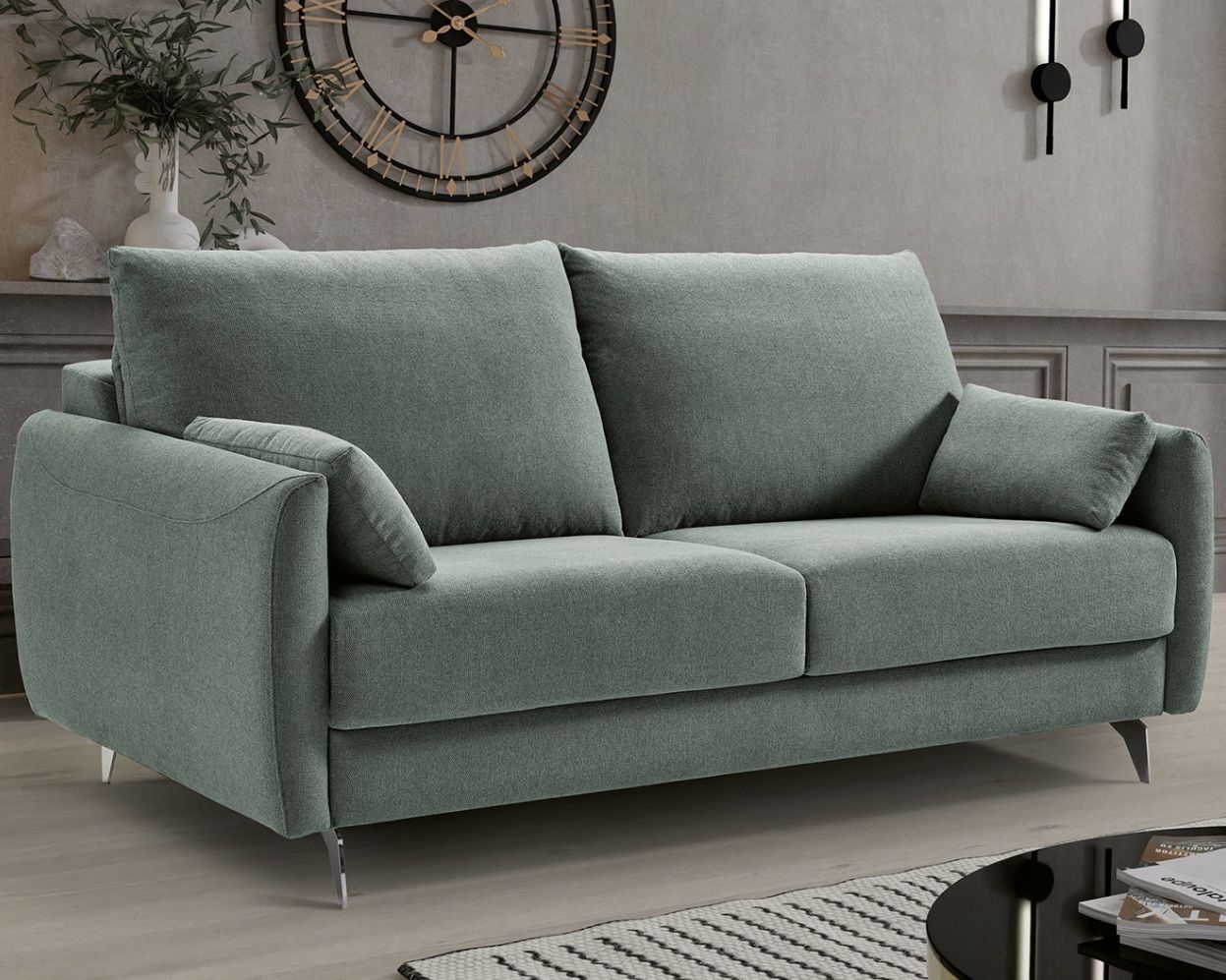 Sofa bed - FEDRA - Mopal Tapizados S.L. - contemporary / fabric / blue