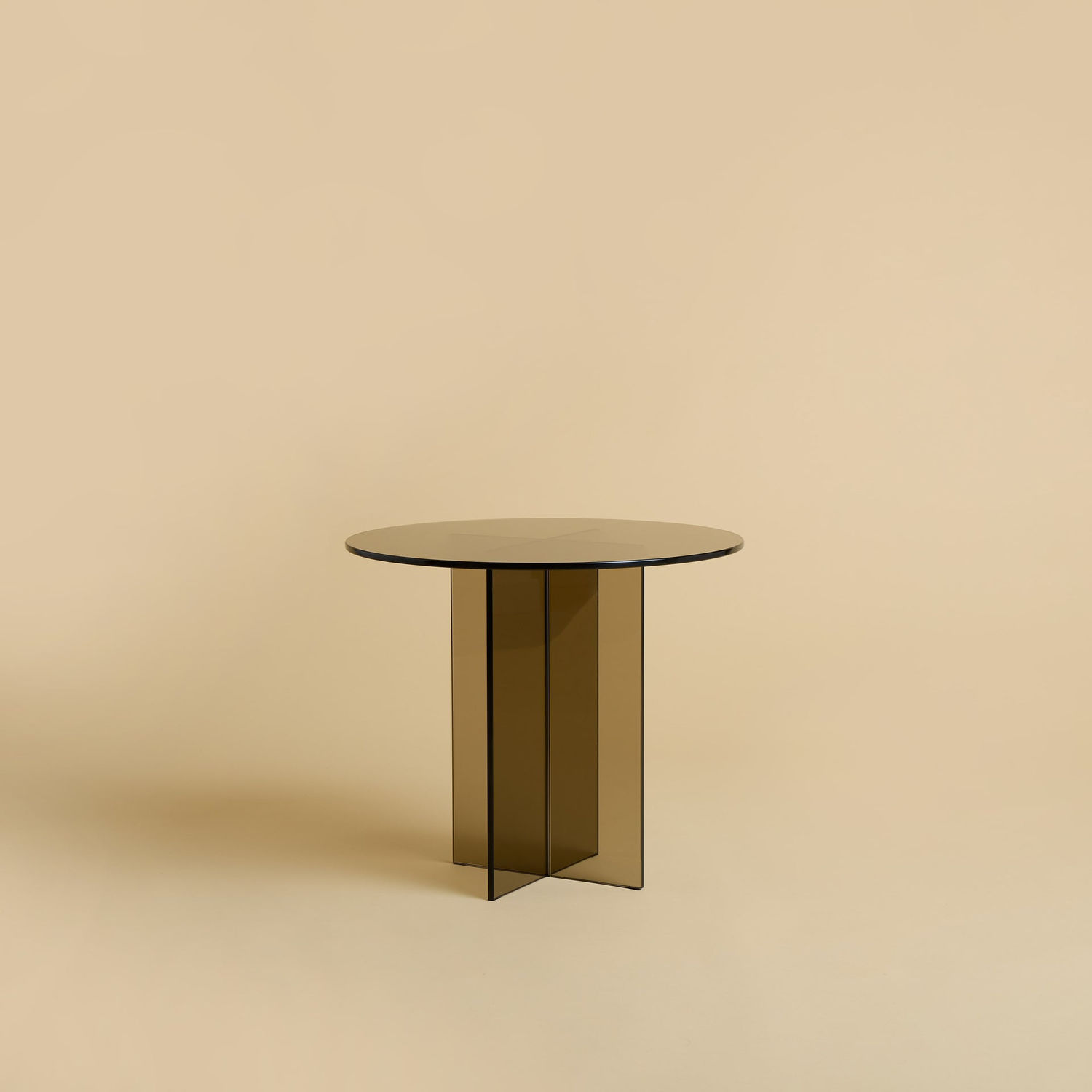Contemporary side table - Amami - Lebanto srl - glass / glass base / round