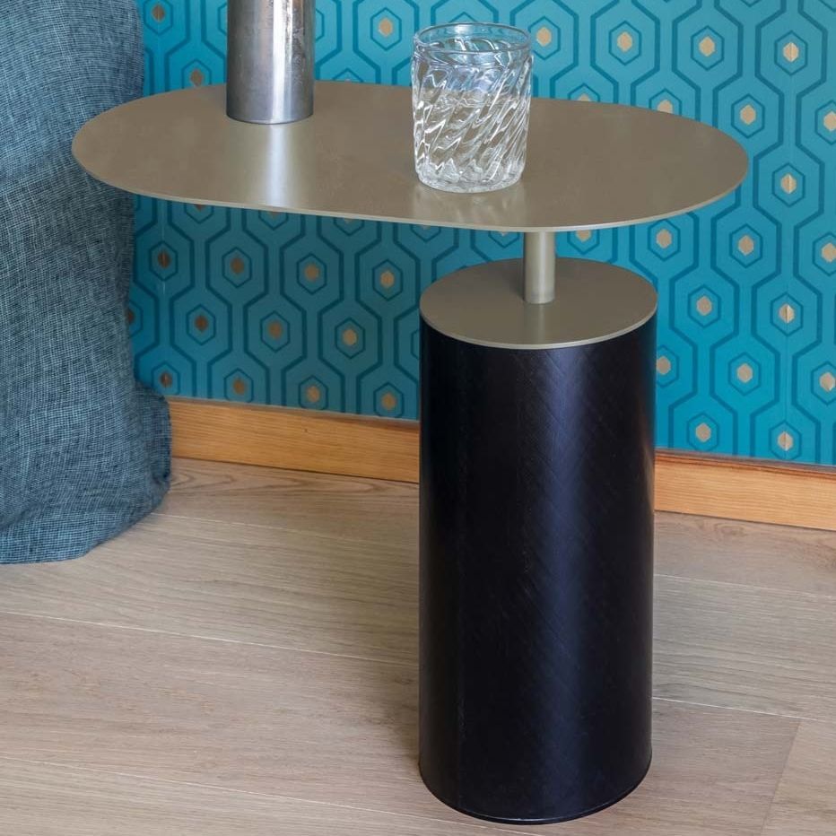 Contemporary bedside table - Bijoux Topaze - Epsilon Composite - steel ...