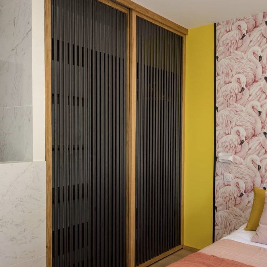 Interior closet door - Eventail - Epsilon Composite - carbon / oak ...