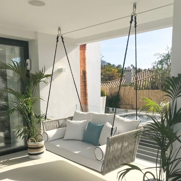 Rope swing seat - SIENNE - G&G italia - fabric / aluminum / hanging