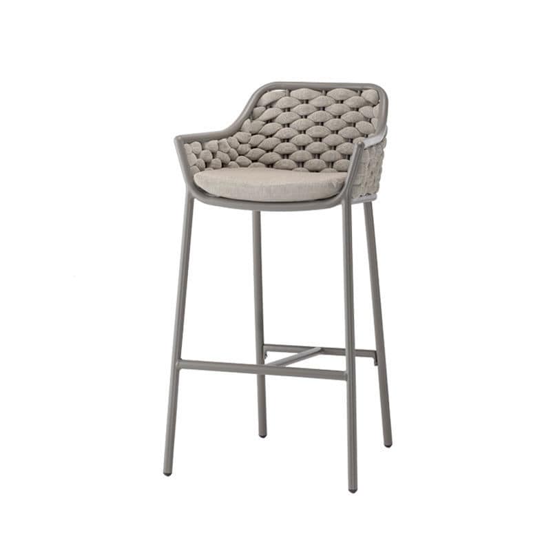 Contemporary bar chair - PANAMA STOOL - GRATTONI S.R.L. - outdoor / rubber / rope