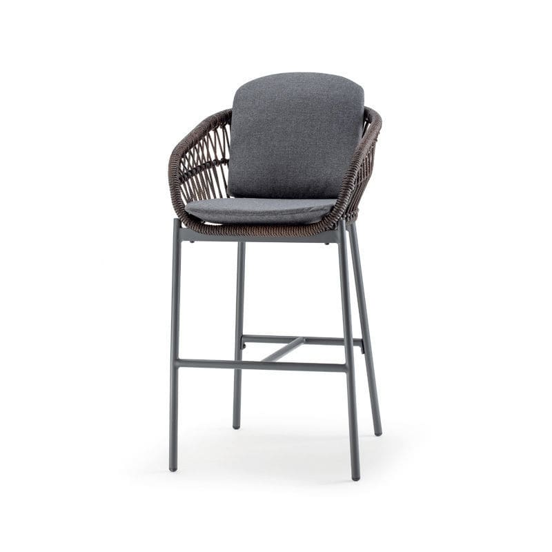 Contemporary bar chair - ELBA STOOL - GRATTONI S.R.L. - outdoor / fabric / rope