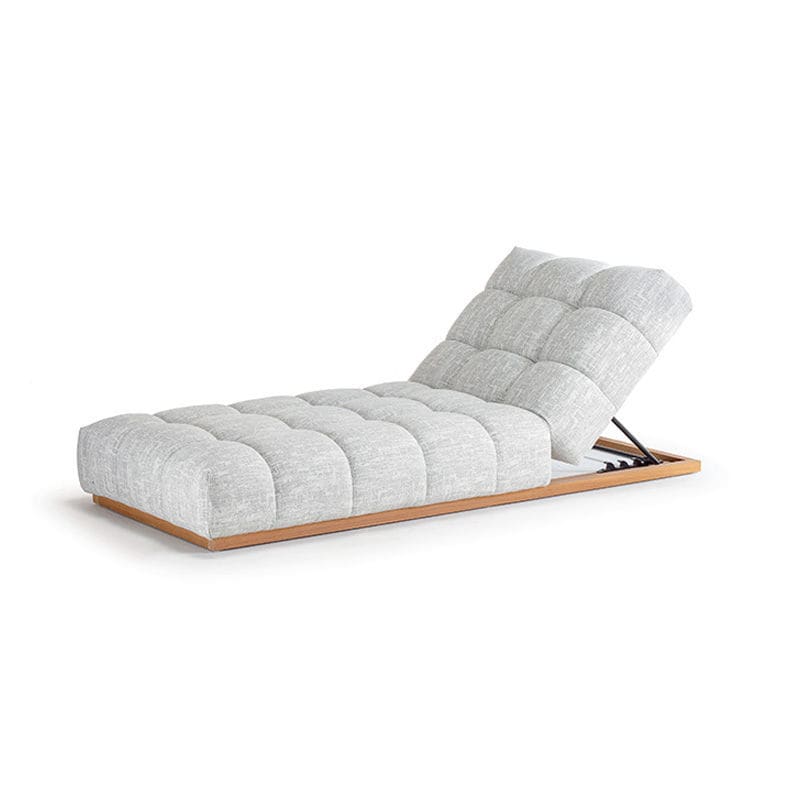 Contemporary sun lounger - BLOW - GRATTONI S.R.L. - acrylic fabric / aluminum / teak