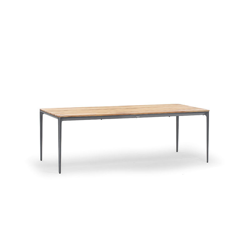 Contemporary table - BAHAMAS TEAK TABLE - GRATTONI S.R.L. - teak / aluminum base / rectangular