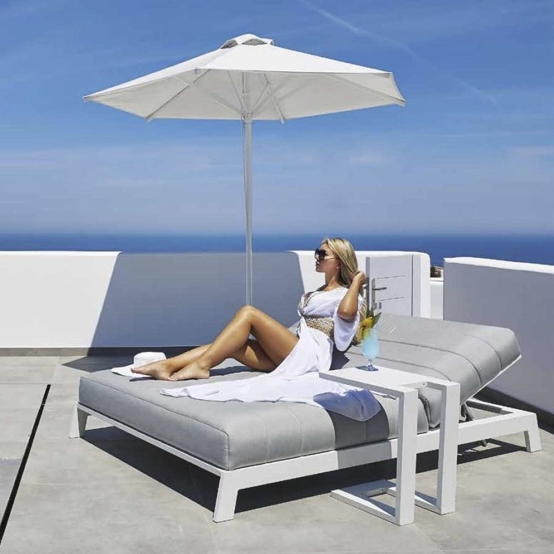 Contemporary sun lounger - BITE/D - GRATTONI S.R.L. - Sunbrella® / aluminum / commercial