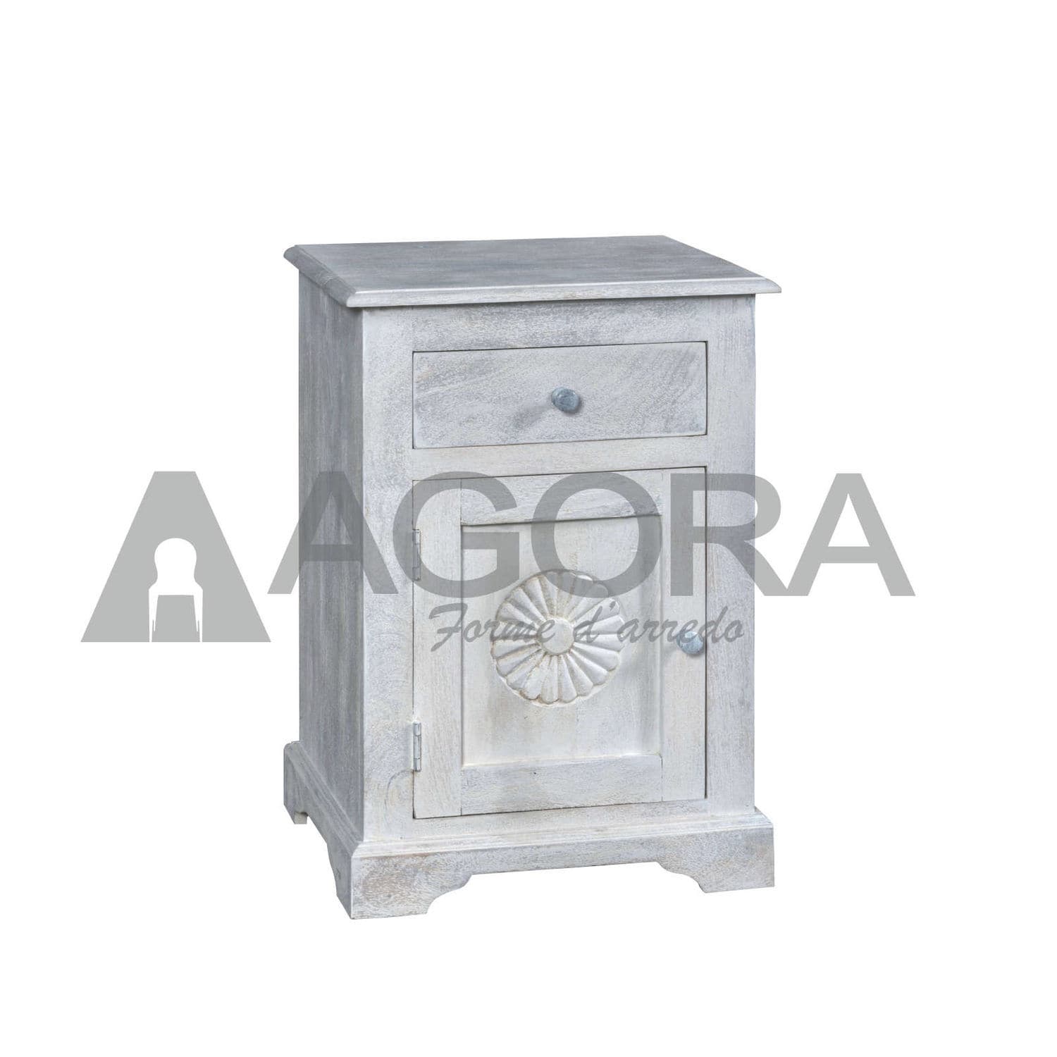 Traditional bedside table - WHITE SUN - AGORA' SRL - solid wood / solid ...