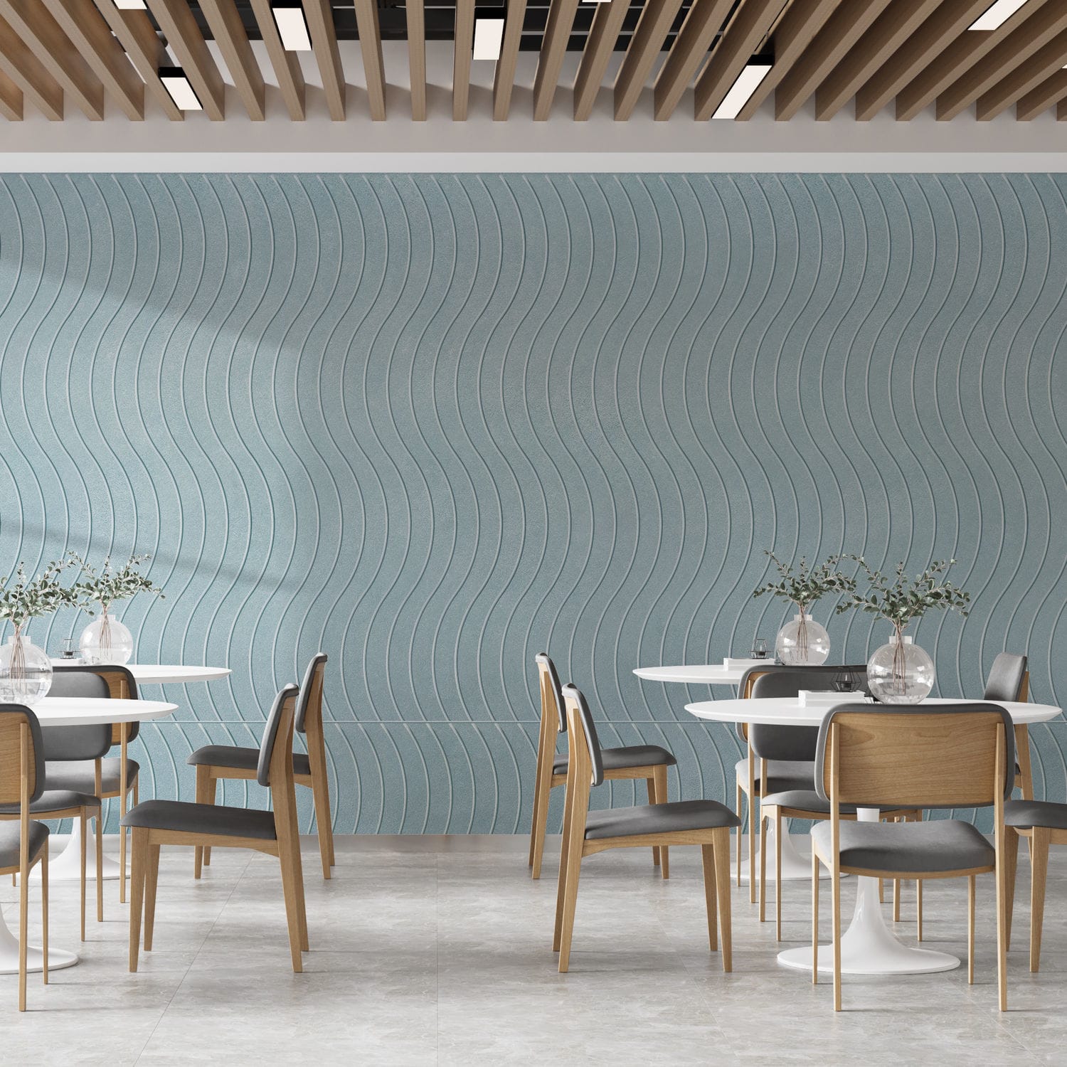 Acoustic wall panel - CURL® - Aistec - hanging / PET / rectangular