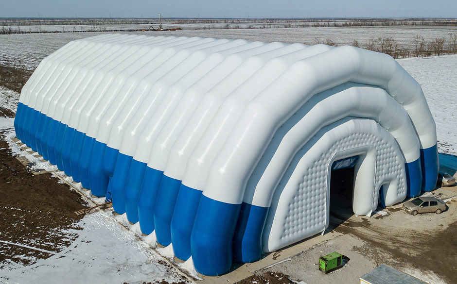 Inflatable structure with PVC membrane - CONSTRUCTION SITE COVER ...