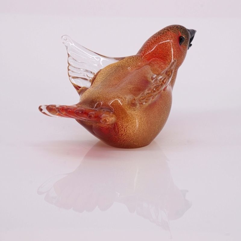 Murano glass sculpture - Bird - Wave Murano Glass srl - gold / free ...
