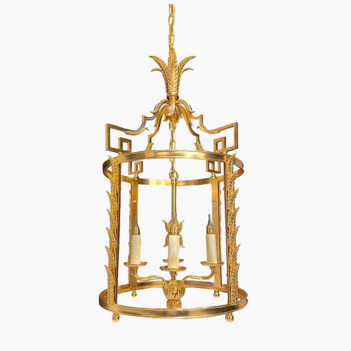 Traditional lantern - PALMIER - Ombres et Facettes - glass / bronze / gold