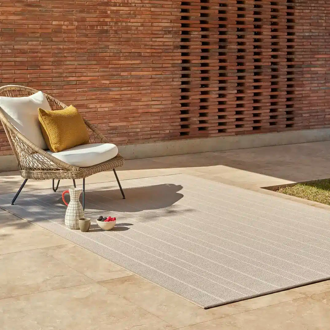 Contemporary rug - LYRA COCONUT OAT - Rols Carpets - striped / PET ...