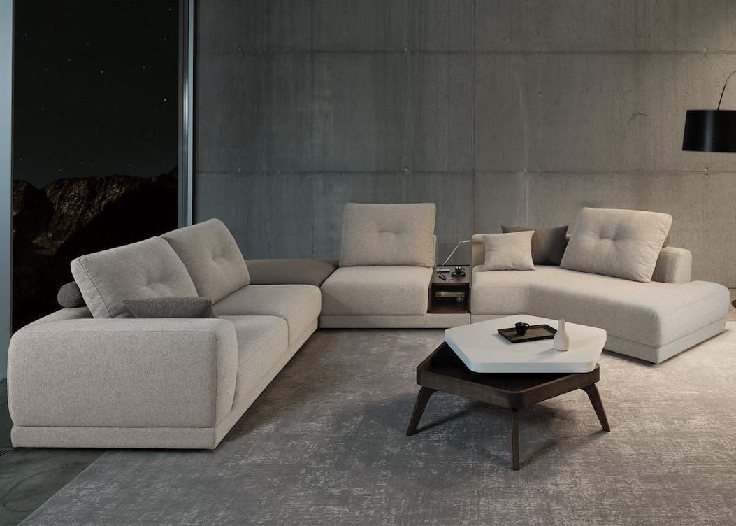 Modular sofa - MK.1720 - MOORKI - contemporary / fabric / leather