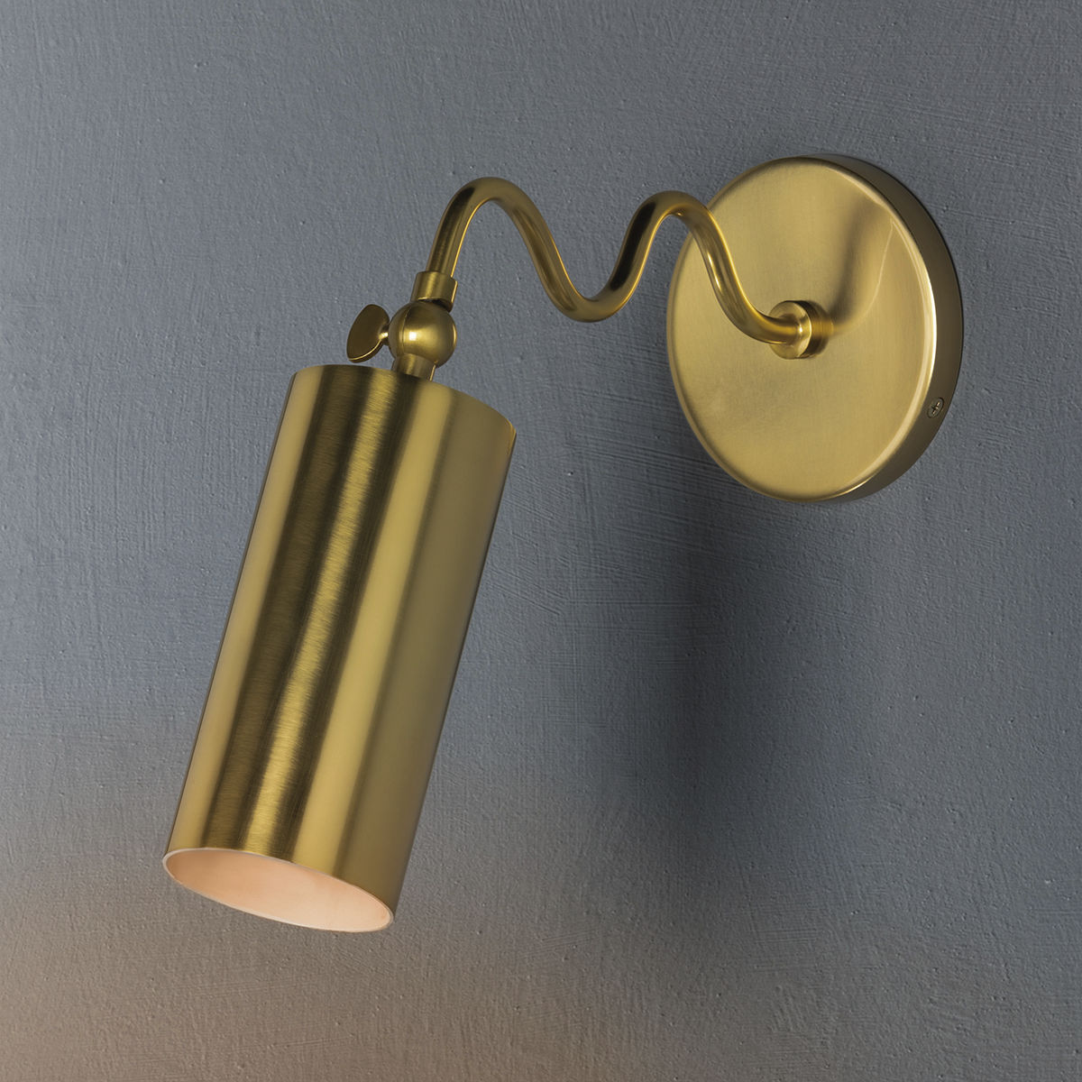 Contemporary wall light - BEA - Mitzi - indoor / brass / cylindrical