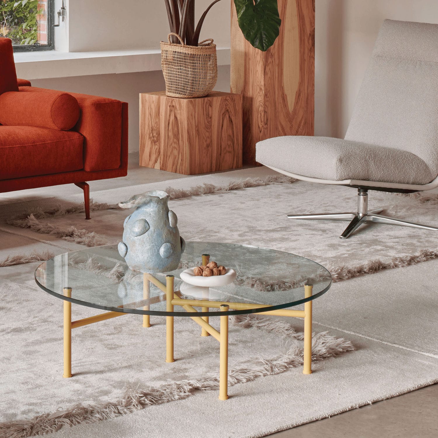 Contemporary coffee table - Dice - Leolux Global bv - tempered glass ...