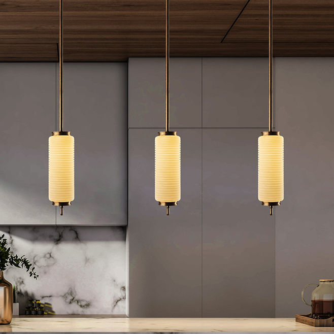 Pendant lamp - TAVALUG - Opoggio Srl - brass / crystal / alabaster
