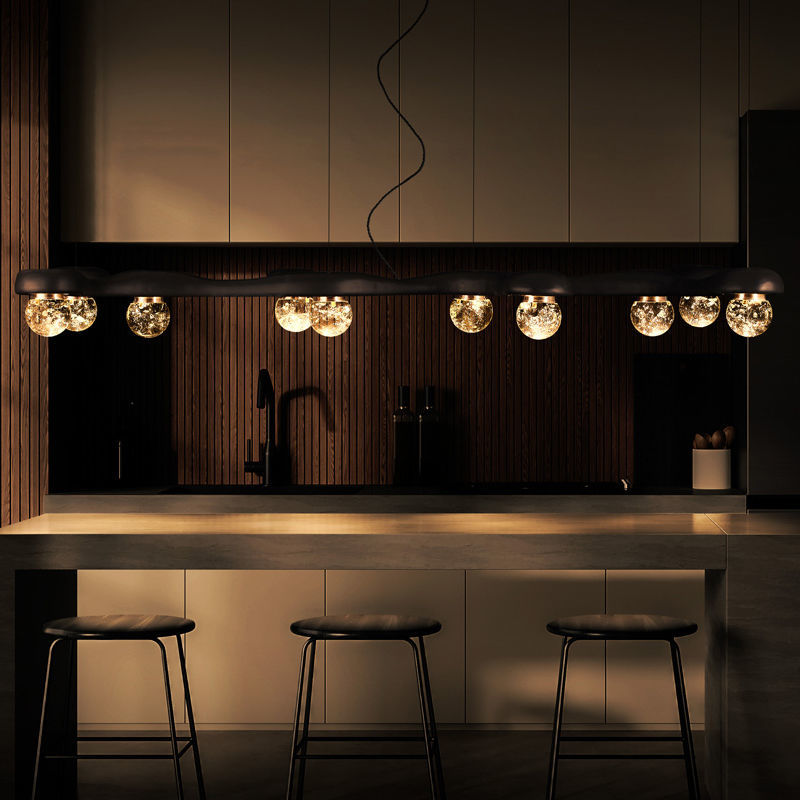Pendant lamp - TEN - Opoggio Srl - brass / wood / organic design