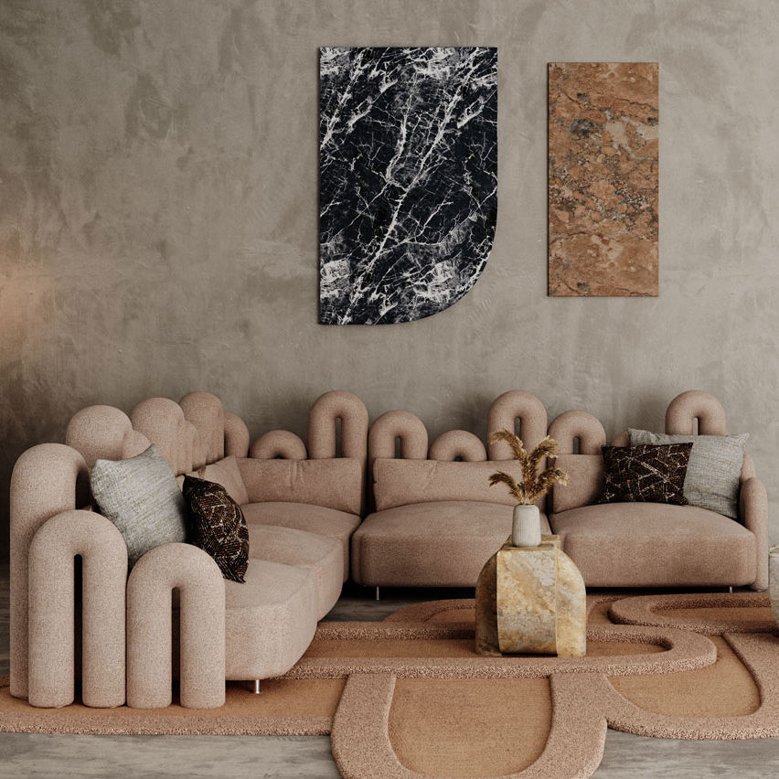 Modular sofa - The Zenith - Evolution 21 - Karine Bonjean bv - contemporary / fabric / with armrests