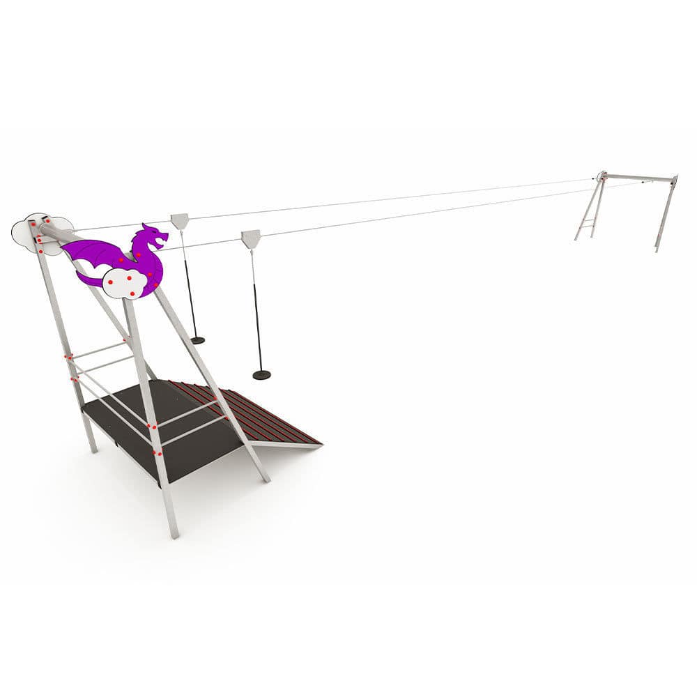 Cable slide for playground - DRAGONFLY - mobipark