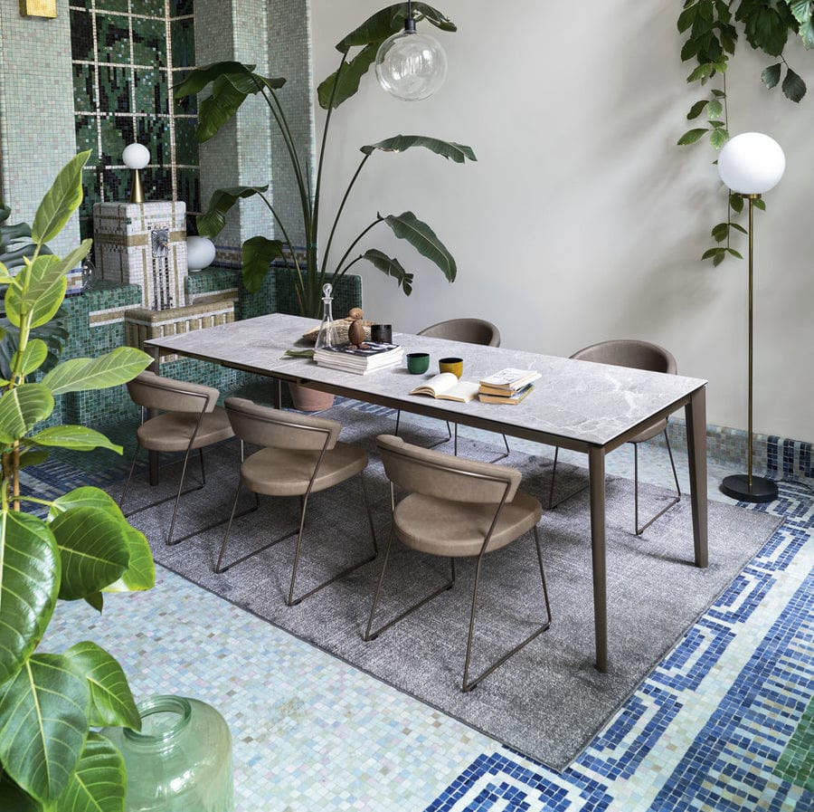 Contemporary table - ARTIC FAST - Connubia - ceramic / metal base ...