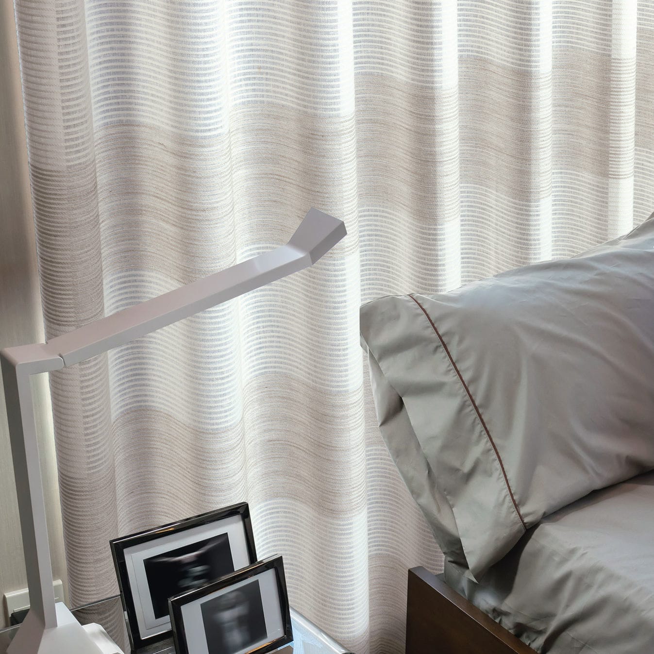 Curtain fabric - SELENE - Ciesse Tendaggi srl - striped / polyester / linen