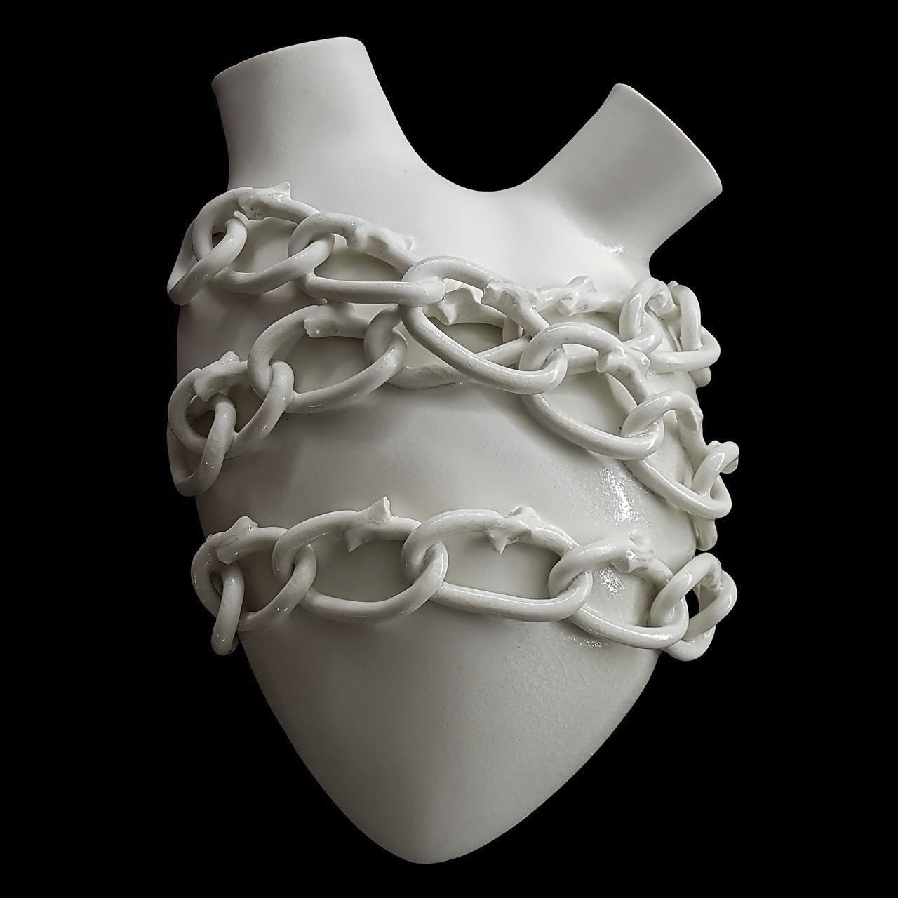 Contemporary vase - CHAINS - ELICA STUDIO - porcelain / wall / handmade
