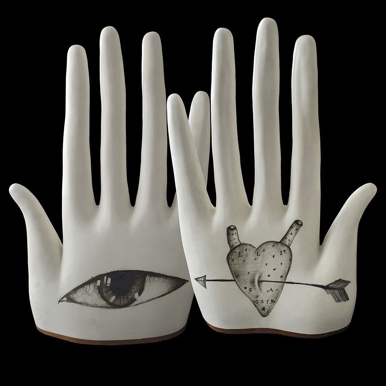 Porcelain sculpture - BIG EYE - ELICA STUDIO - handmade / free-standing ...
