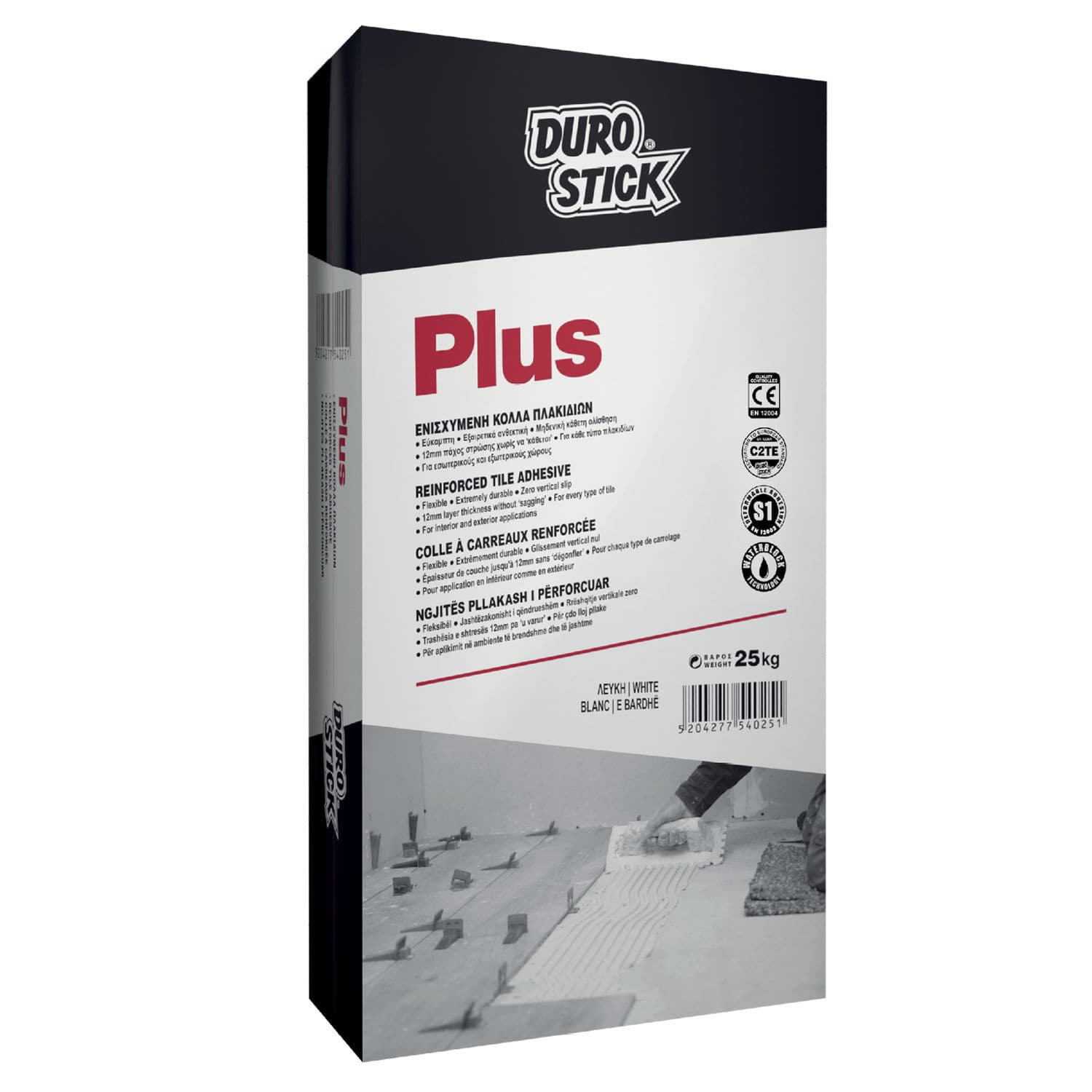 Fixing adhesive mortar - Plus - DUROSTICK - adhesive / for tile / cement