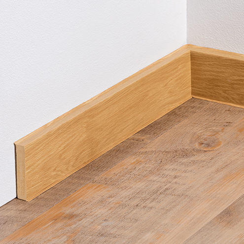 Brown skirting - Q 12-60H - BOLTA - wooden / PVC / rectangular
