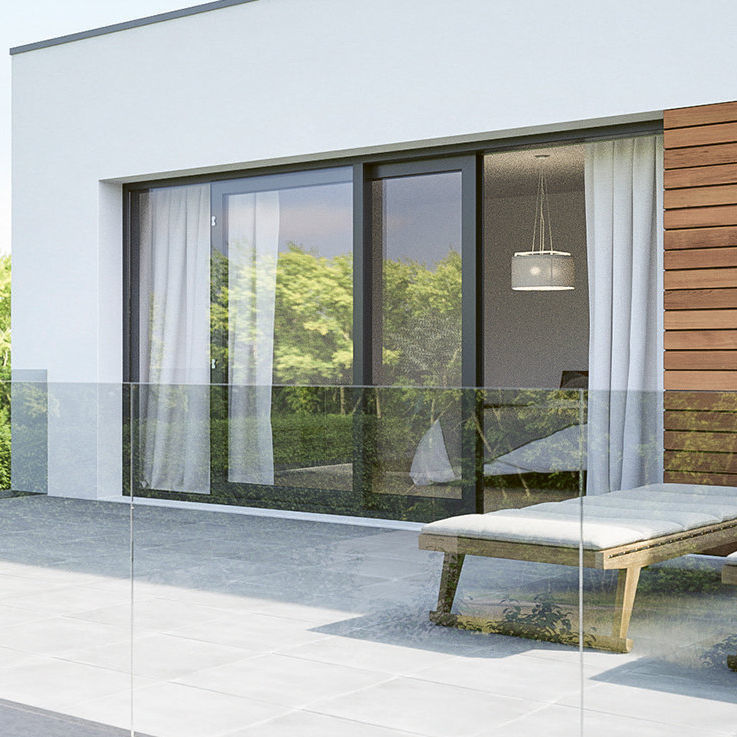 Sliding patio door - Salamander - triple-glazed / right / security